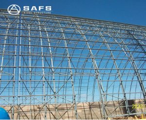 What are the performance advantages of steel space frames?