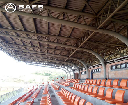 Low-Cost Sports Hall Construction Stadium Bleachers With Space Truss ...